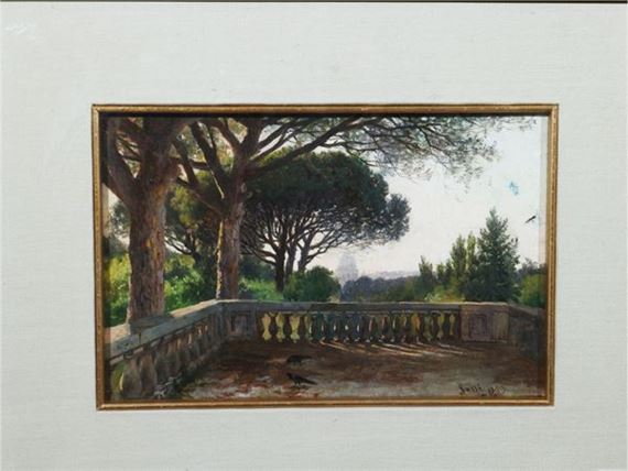 Pietro Sassi | Glimpse of Roman terrace 1899 (1899) | MutualArt