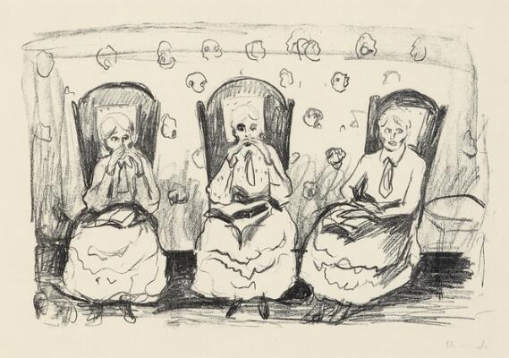 Edvard Munch | Frauenkopf mit der Hand am Mund (1920) | MutualArt