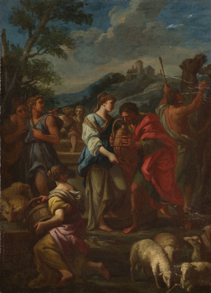 Roman School, 18th Century | Eliezer et Rebecca au puits | MutualArt
