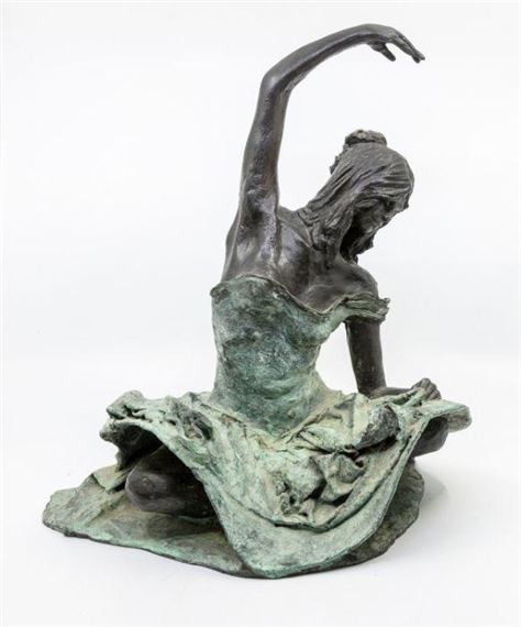 Sue Riley | Sculpture of a sitting lady in a pose (20th Century ...