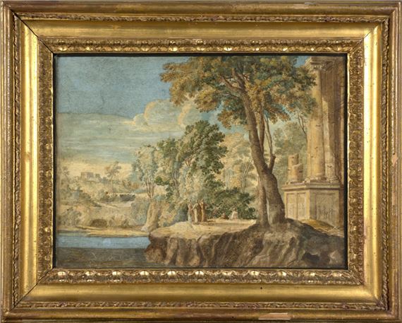 Pierre Antoine Patel | Paysage arcadien avec des figures près de ruines ...