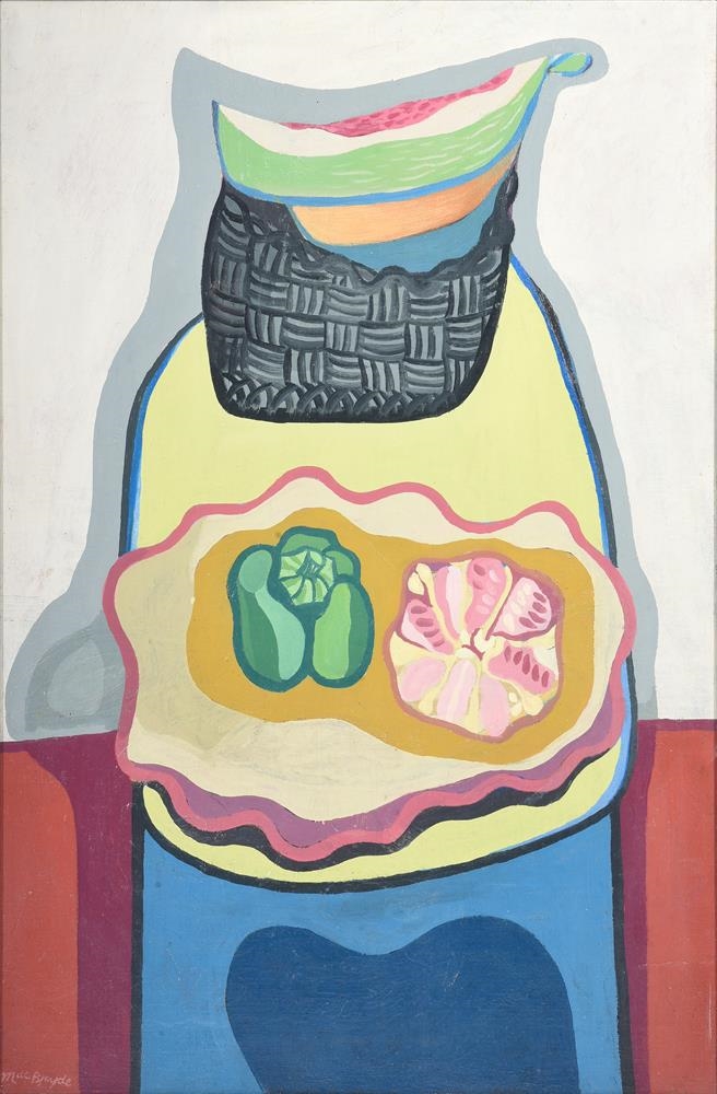 Robert MacBryde | STILL LIFE WITH GREEN PEPPER AND WATERMELON | MutualArt