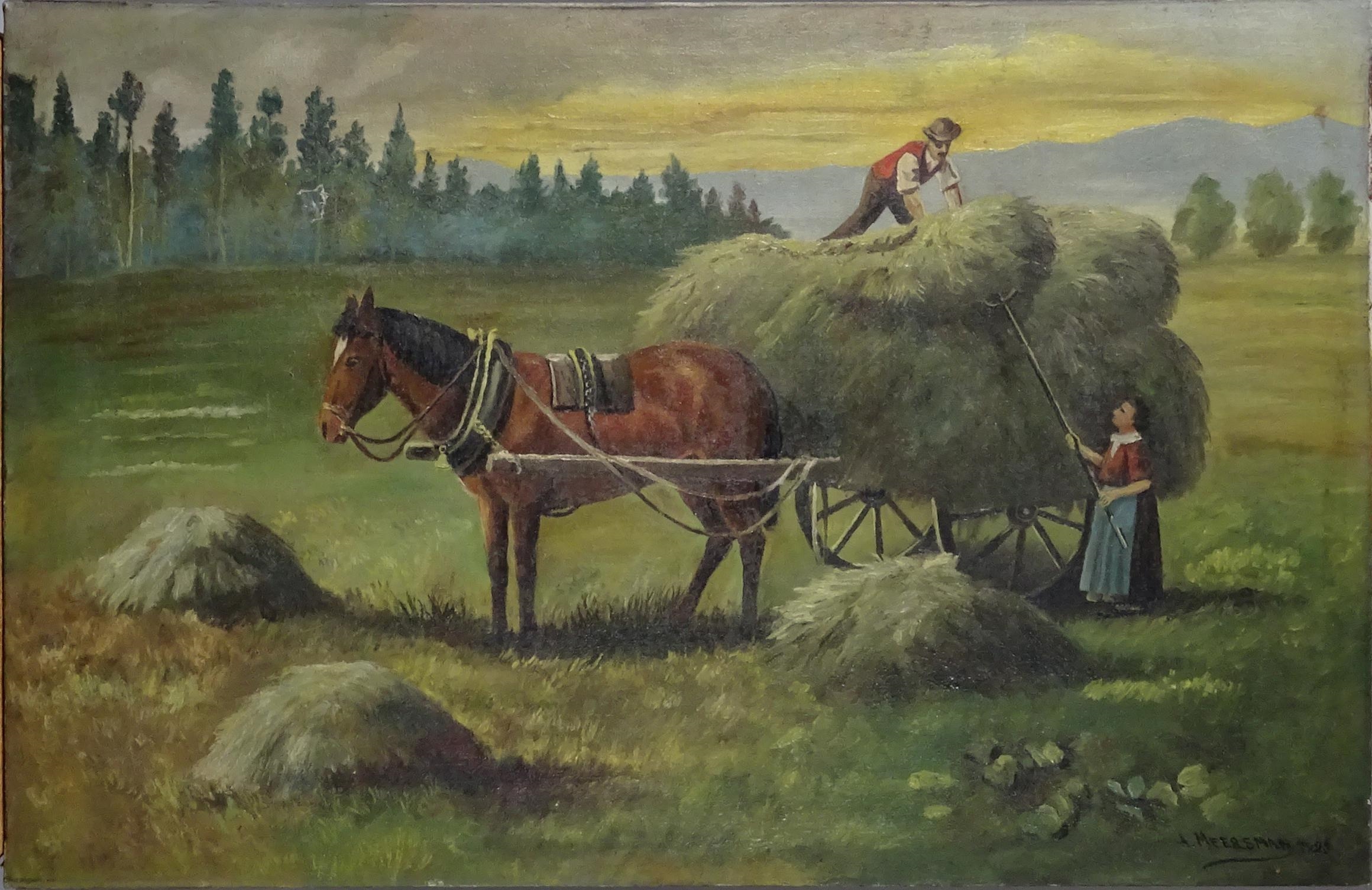 Arthur Meersman | Chariot aux champs (1923) | MutualArt