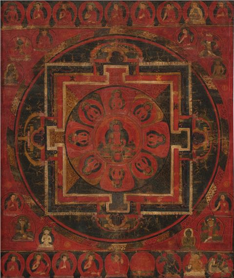 Tibetan School, 16th Century | A thangka depicting a mandala of ...