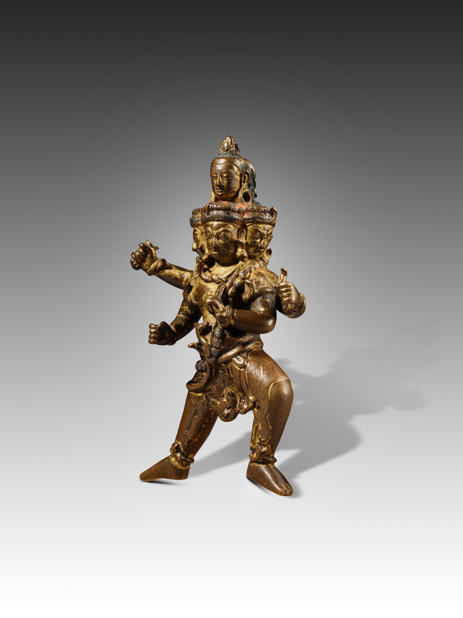 Tibetan School | A silver-inlaid gilt-copper alloy figure of Krishna ...