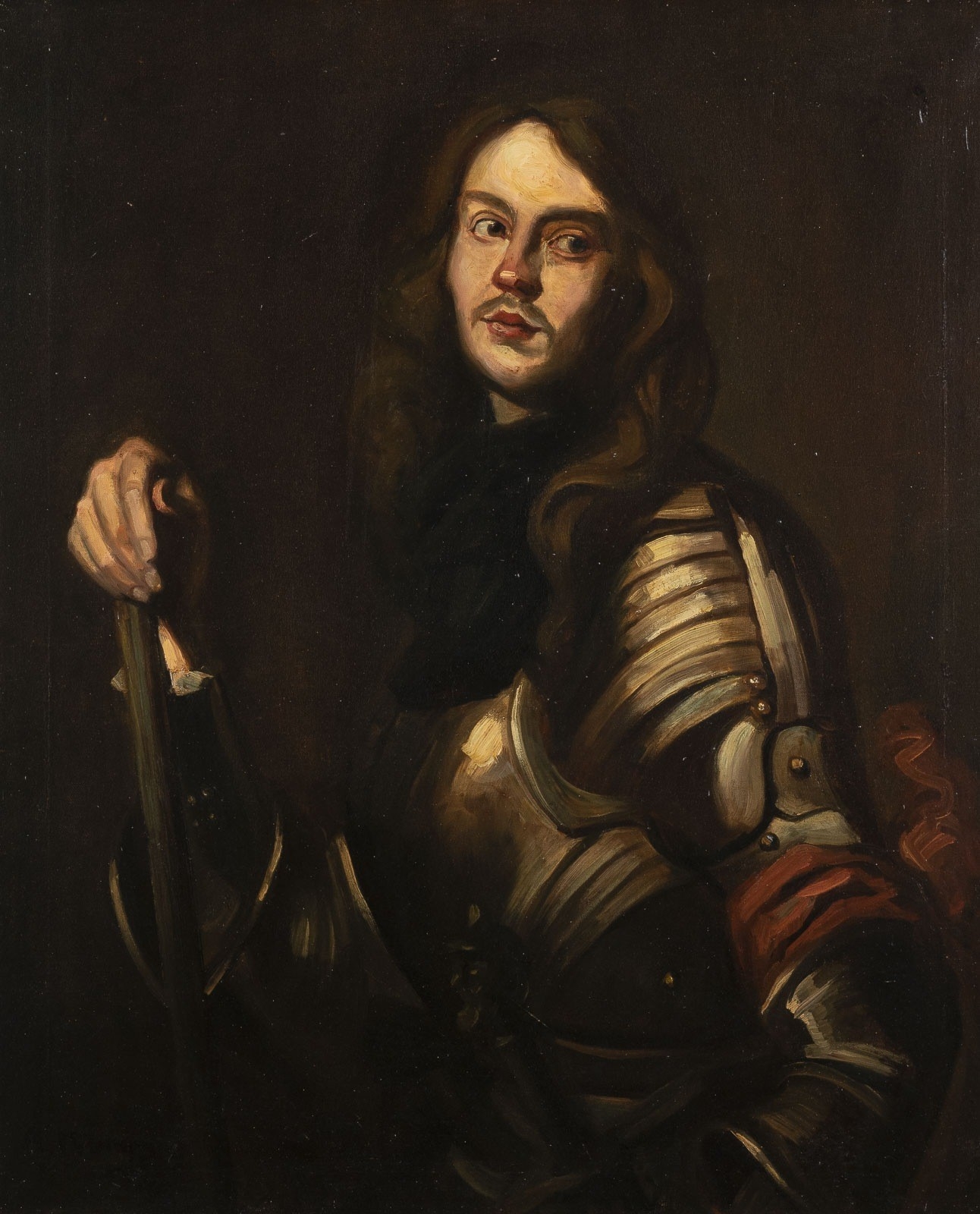 Anthony van Dyck | Portrait of an armoured man with a red armband ...