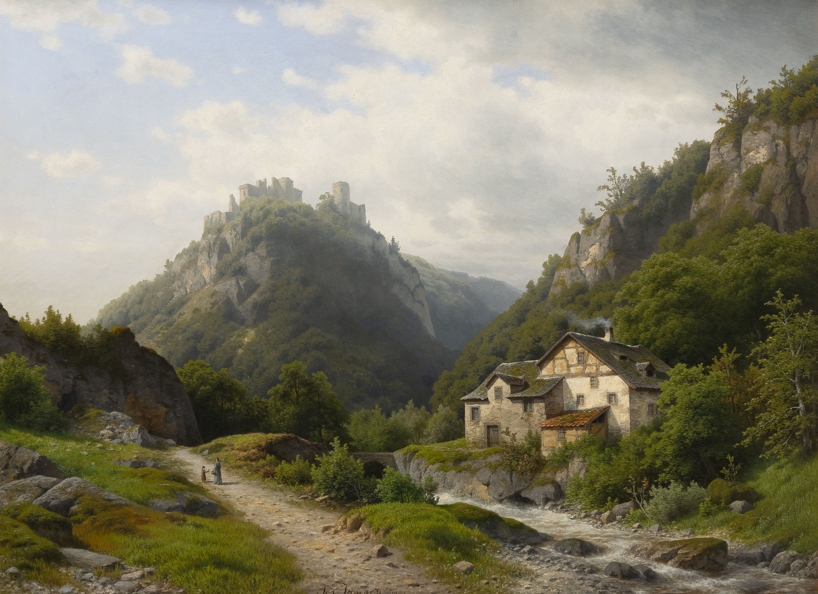 Joseph Jansen | Motif from the Mölle valley near Oberwesel on the Rhine ...