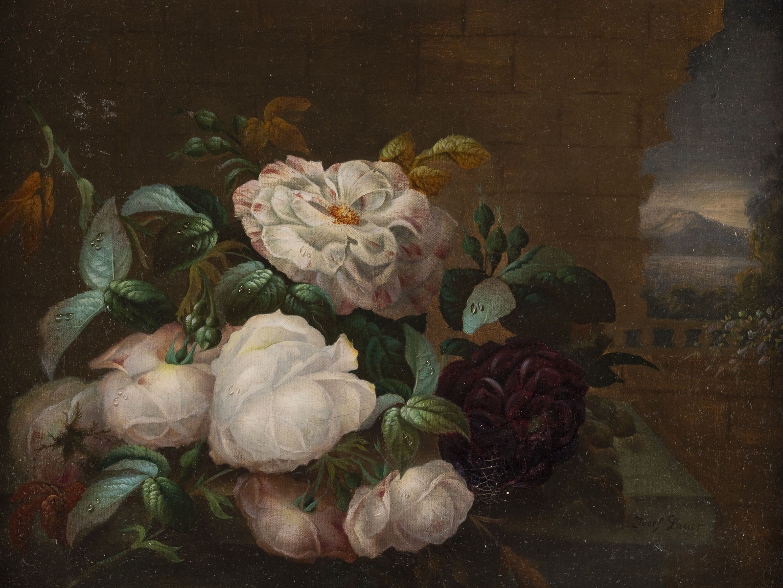 Josef Lauer | Still life with roses | MutualArt