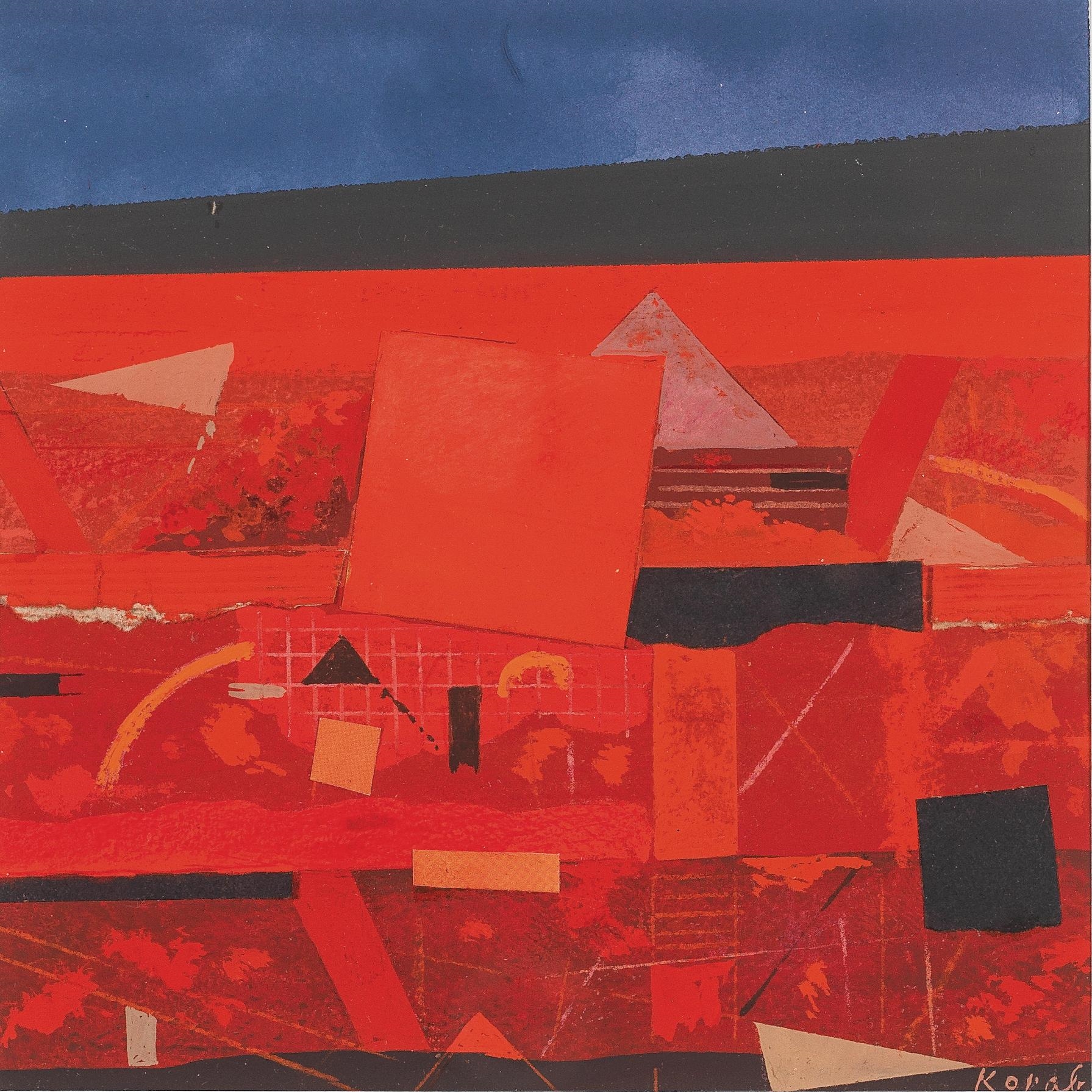 Karl Korab | Landschaft in Rot | MutualArt