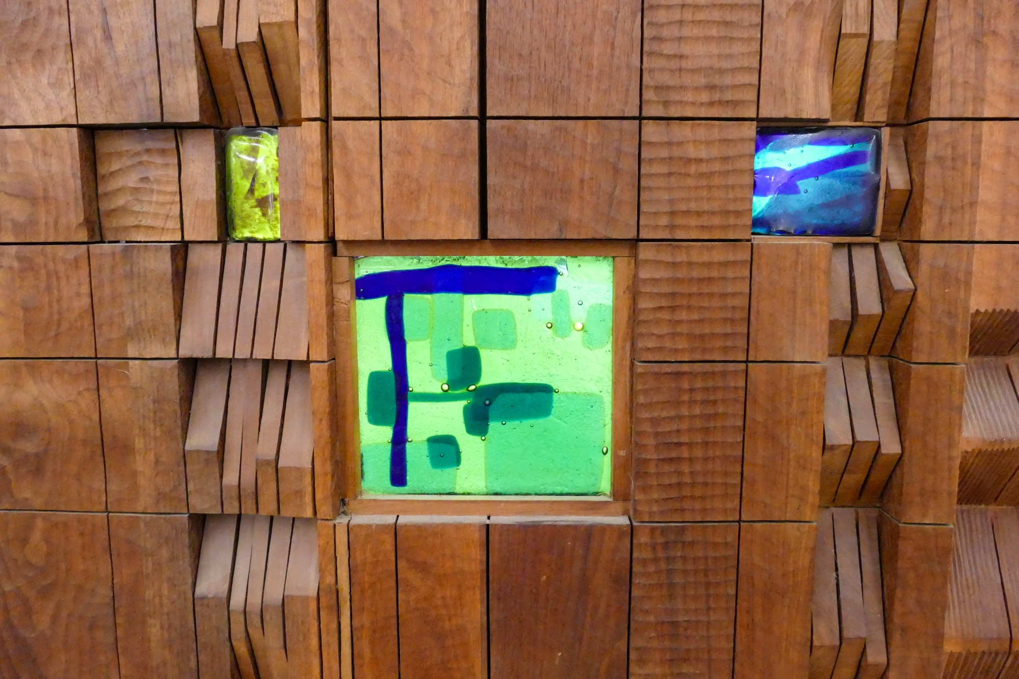 Leroy Setziol | Grid Wall Relief with Glass Inclusions | MutualArt