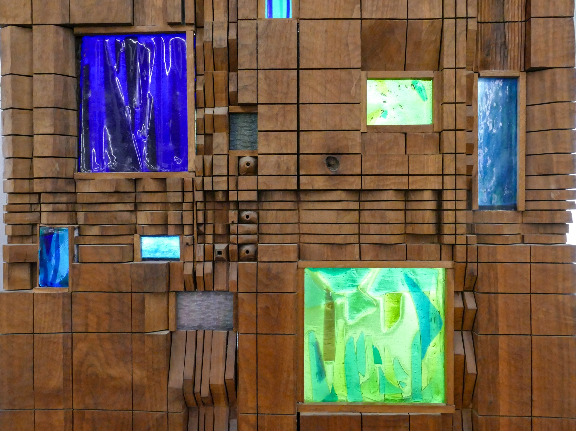 Leroy Setziol | Grid Wall Relief with Glass Inclusions | MutualArt