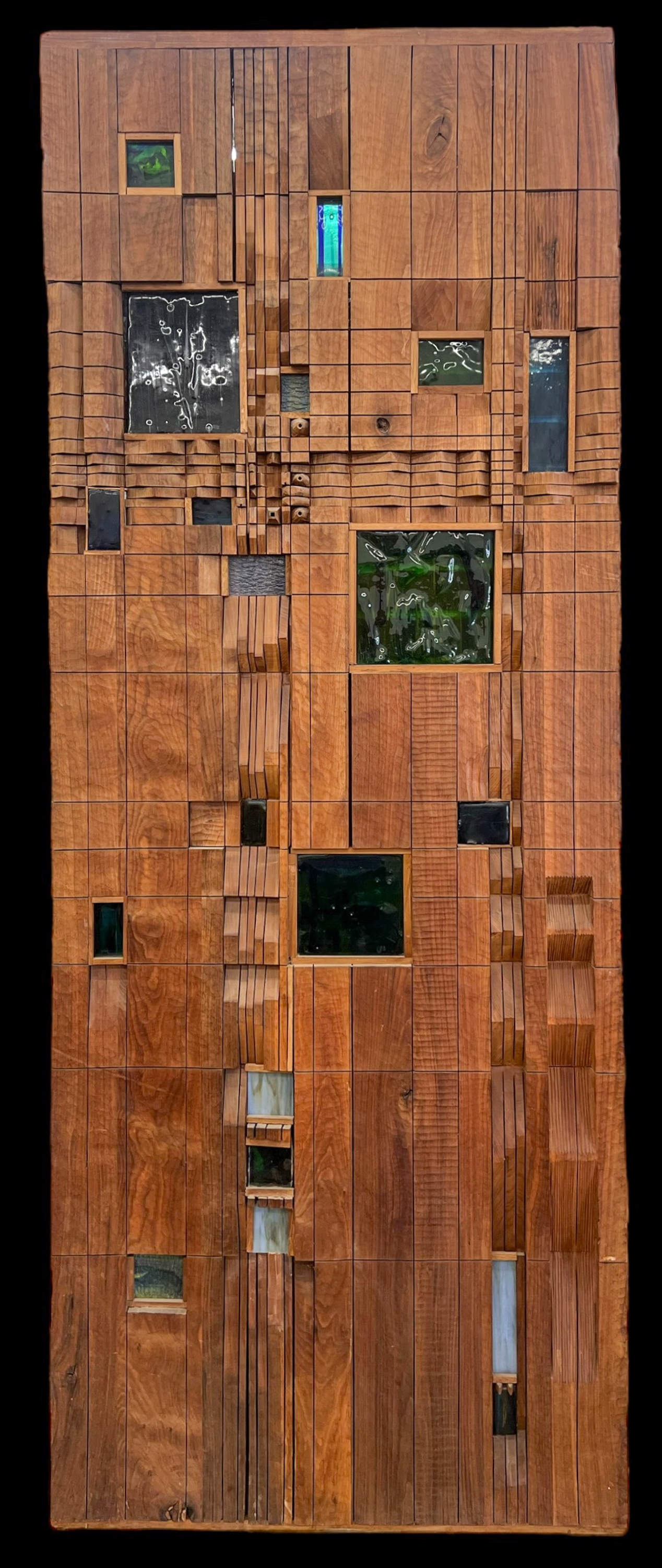 Leroy Setziol | Grid Wall Relief with Glass Inclusions | MutualArt