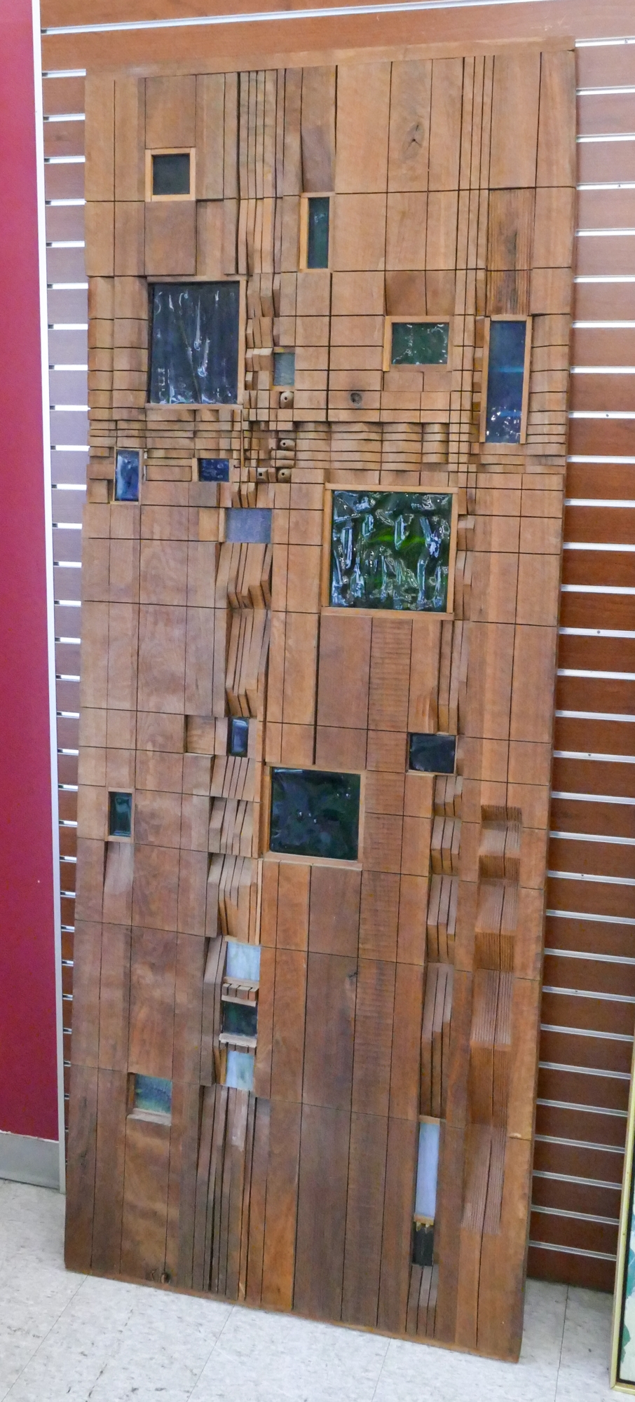Leroy Setziol | Grid Wall Relief with Glass Inclusions | MutualArt