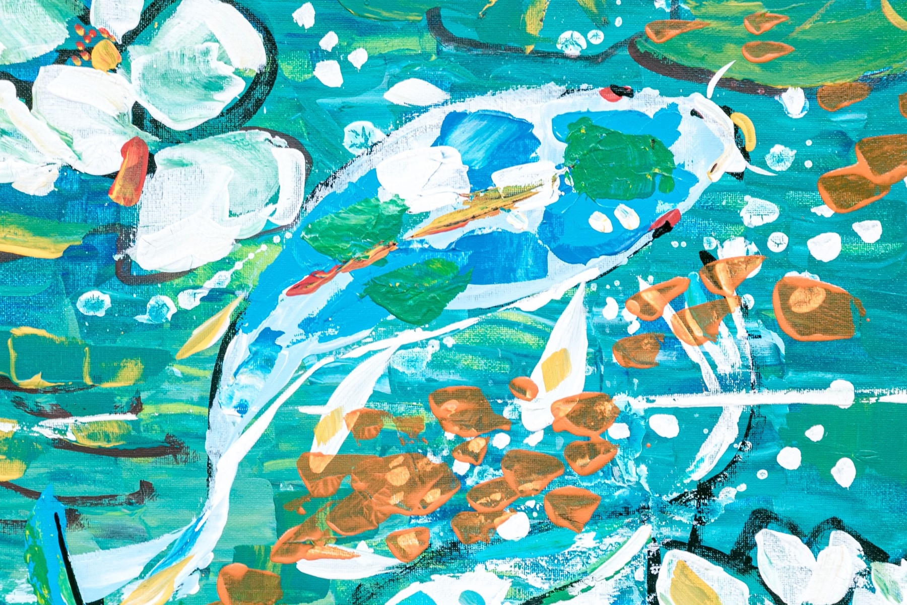 Daniel Nie | Colorful Swimming Koi | MutualArt