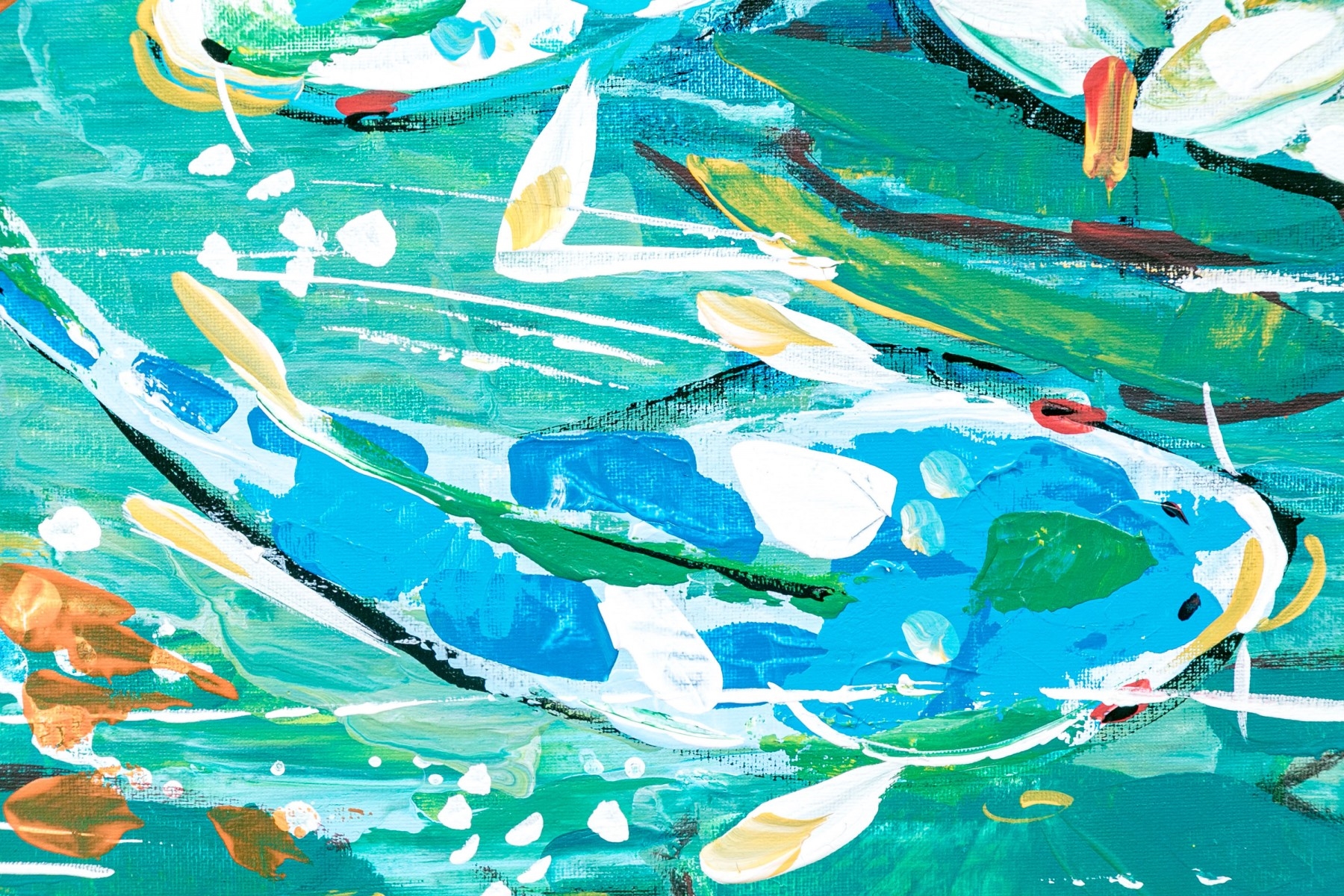 Daniel Nie | Colorful Swimming Koi | MutualArt