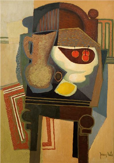 Jean Rets | Formes sur fond vert (1952) | MutualArt