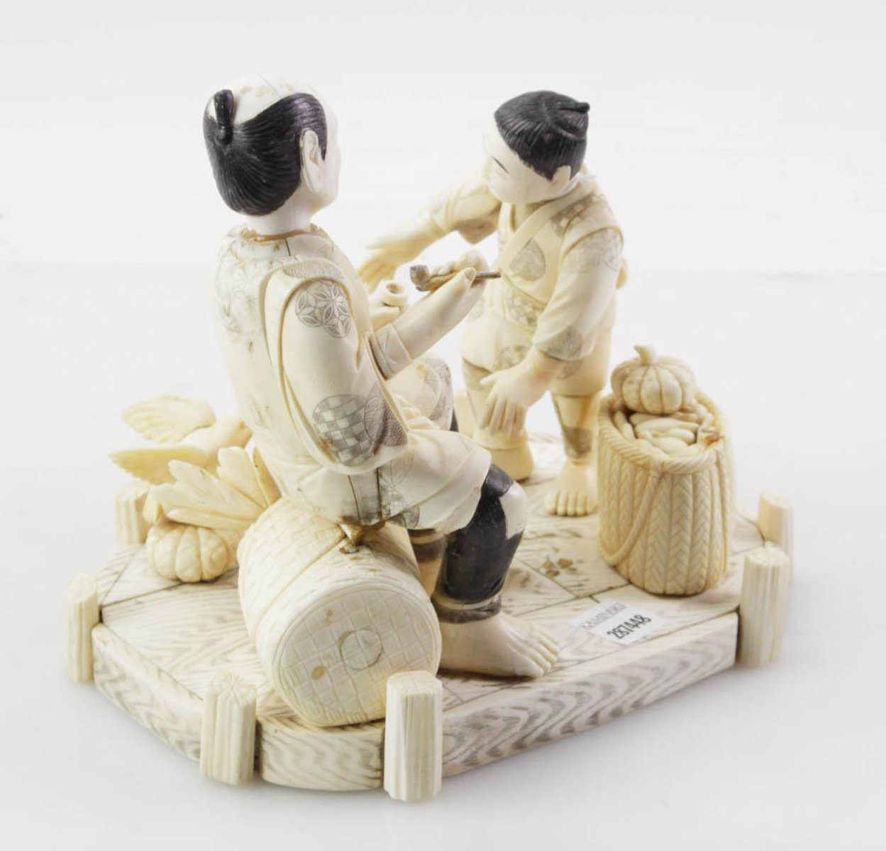 Japanese School | Antique Japanese Carved Bone Grouping | MutualArt