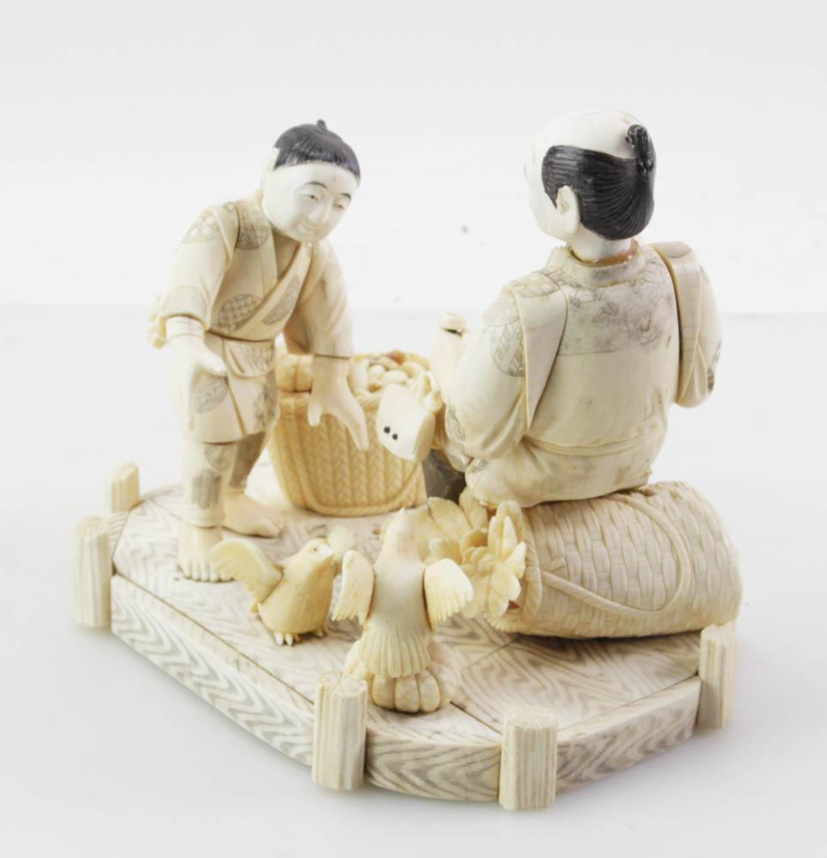 Japanese School | Antique Japanese Carved Bone Grouping | MutualArt