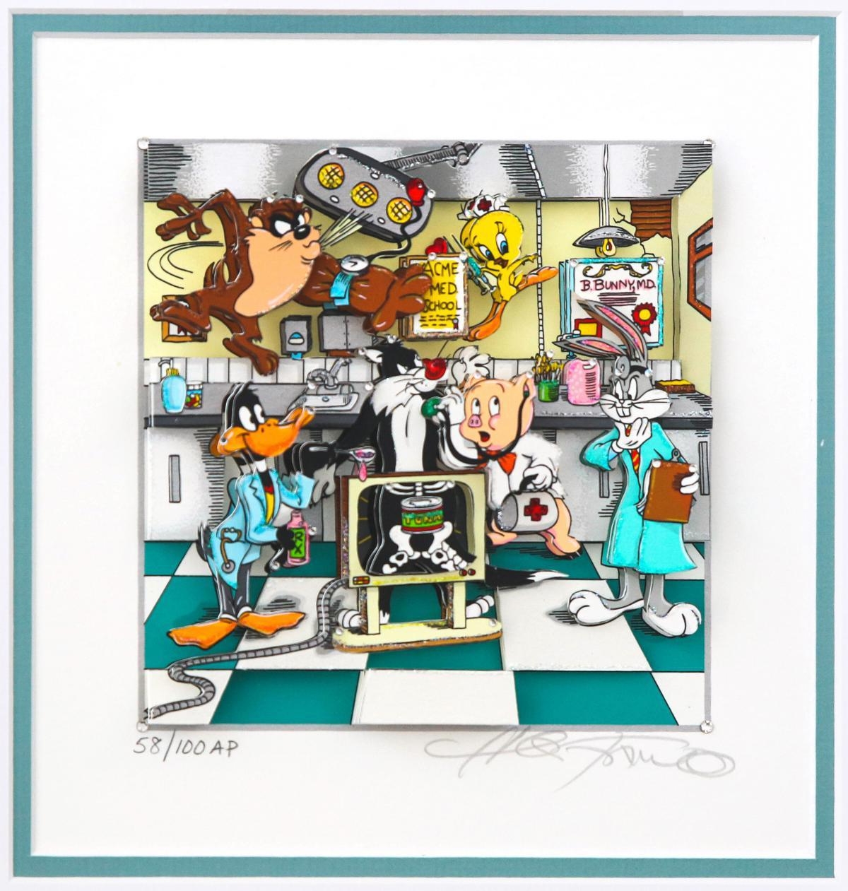 Charles Fazzino | A Looney Doctor Visit (Blue) | MutualArt