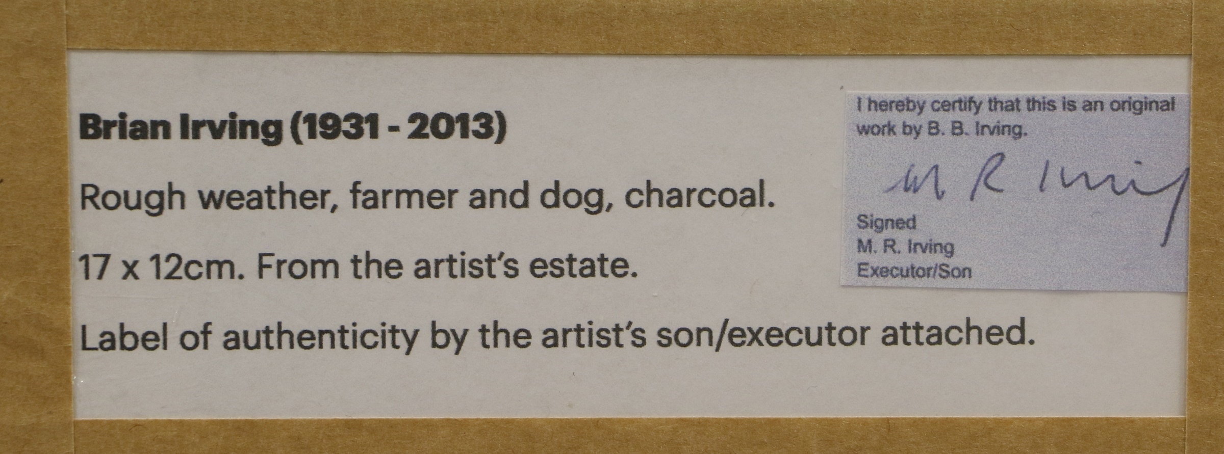 Brian Irving | Farmer carrying a lamb | MutualArt