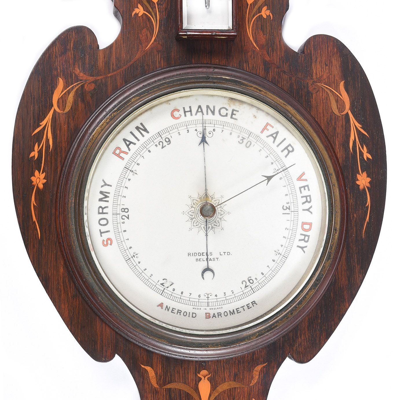 Art Nouveau School | ART NOUVEAU INLAID ROSEWOOD BAROMETER | MutualArt