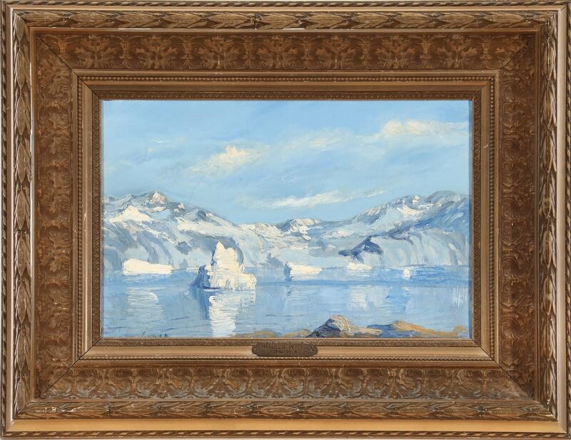 Emanuel A. Petersen | Coastal view from Greenland with icebergs | MutualArt