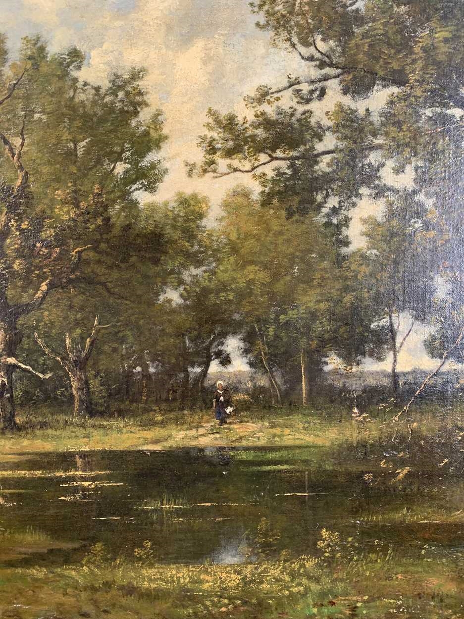 Léon Richet | A peasant woman by the edge of a pond | MutualArt