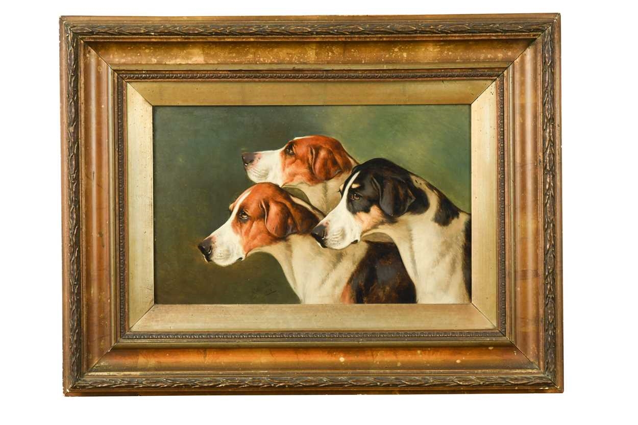 Alfred Wheeler | Three foxhounds (1898) | MutualArt