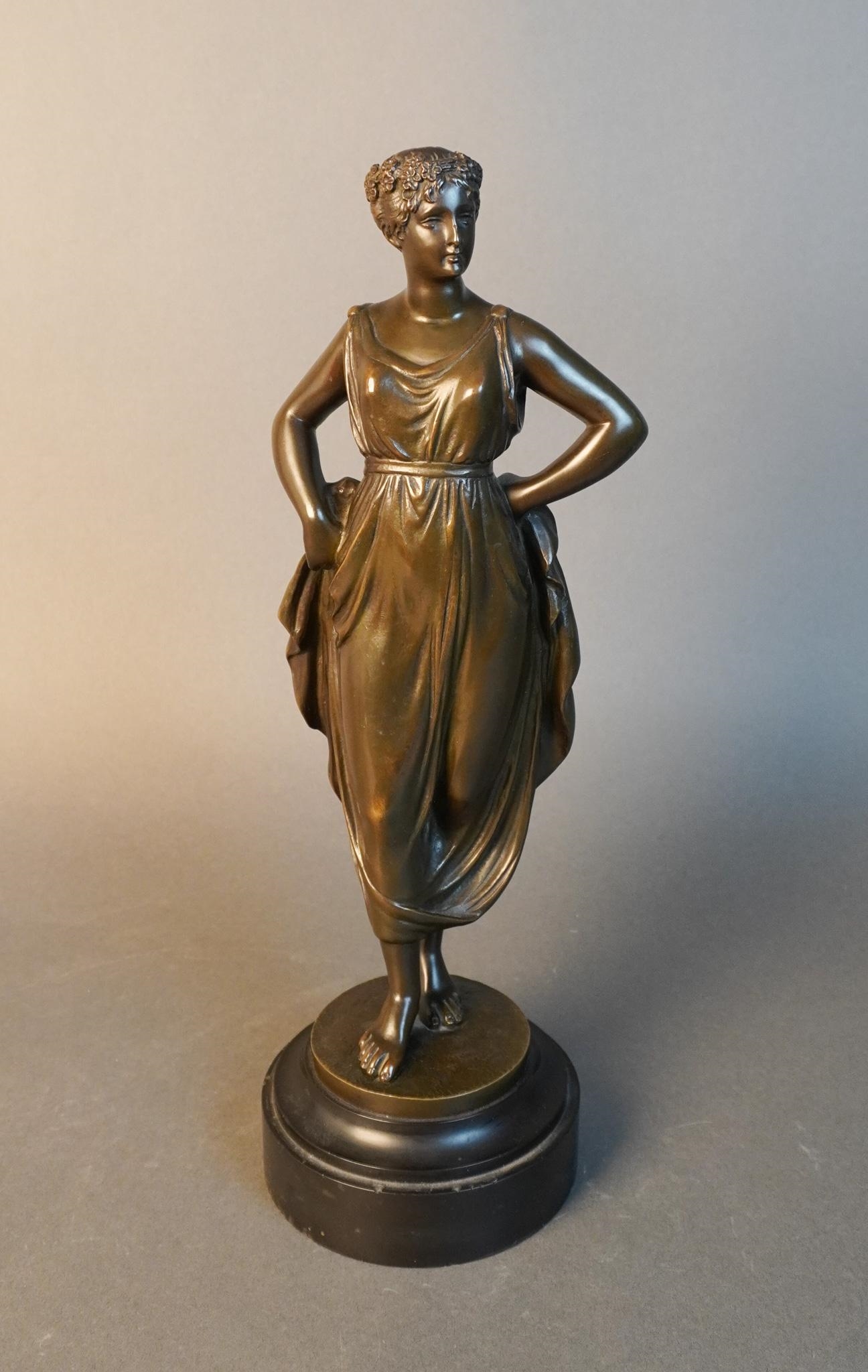 Antonio Canova | Bronze Figure of Classical Woman on Marble Plinth ...