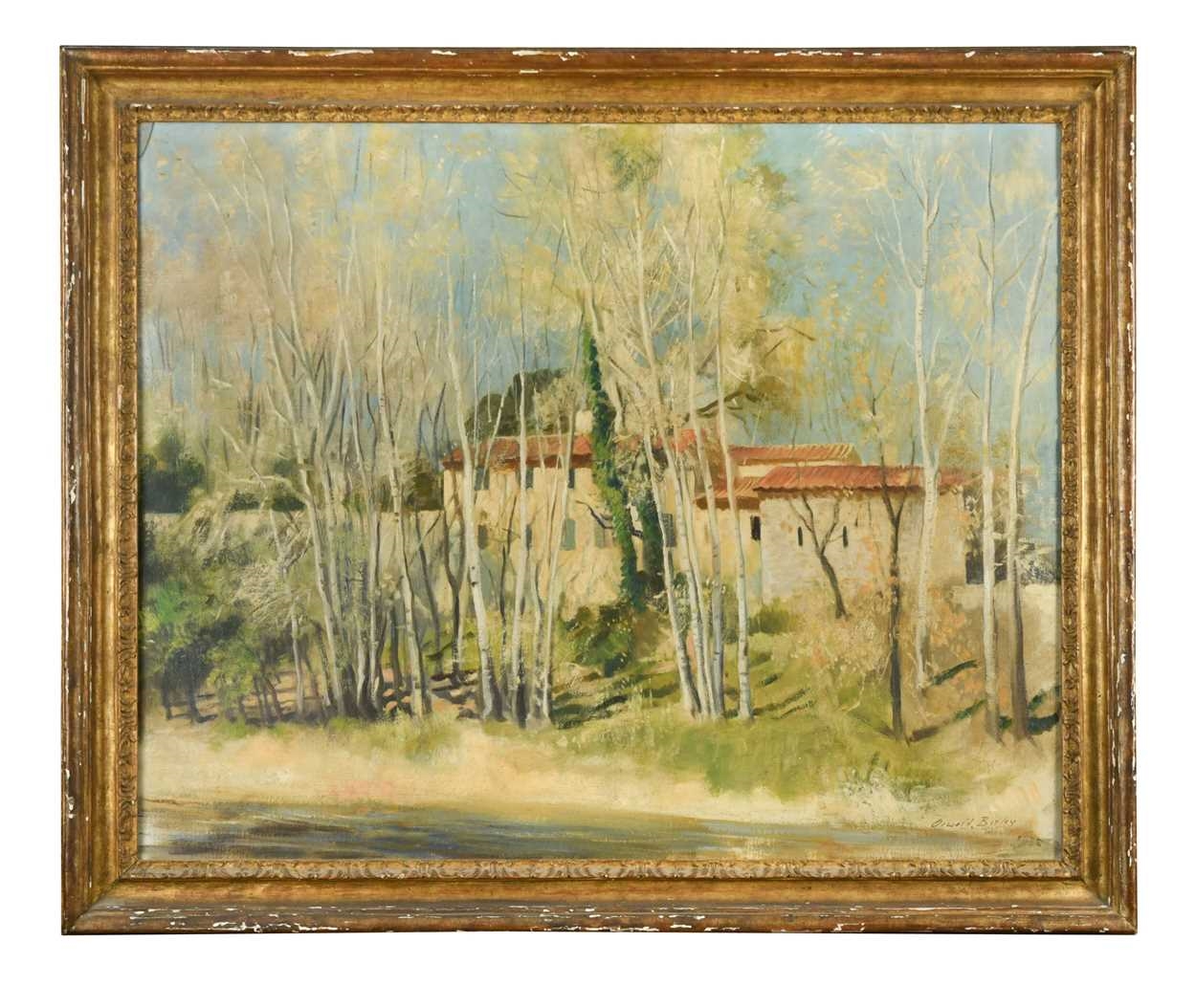 Sir Oswald Hornby Joseph Birley | Farmhouse by a river in France (1935 ...