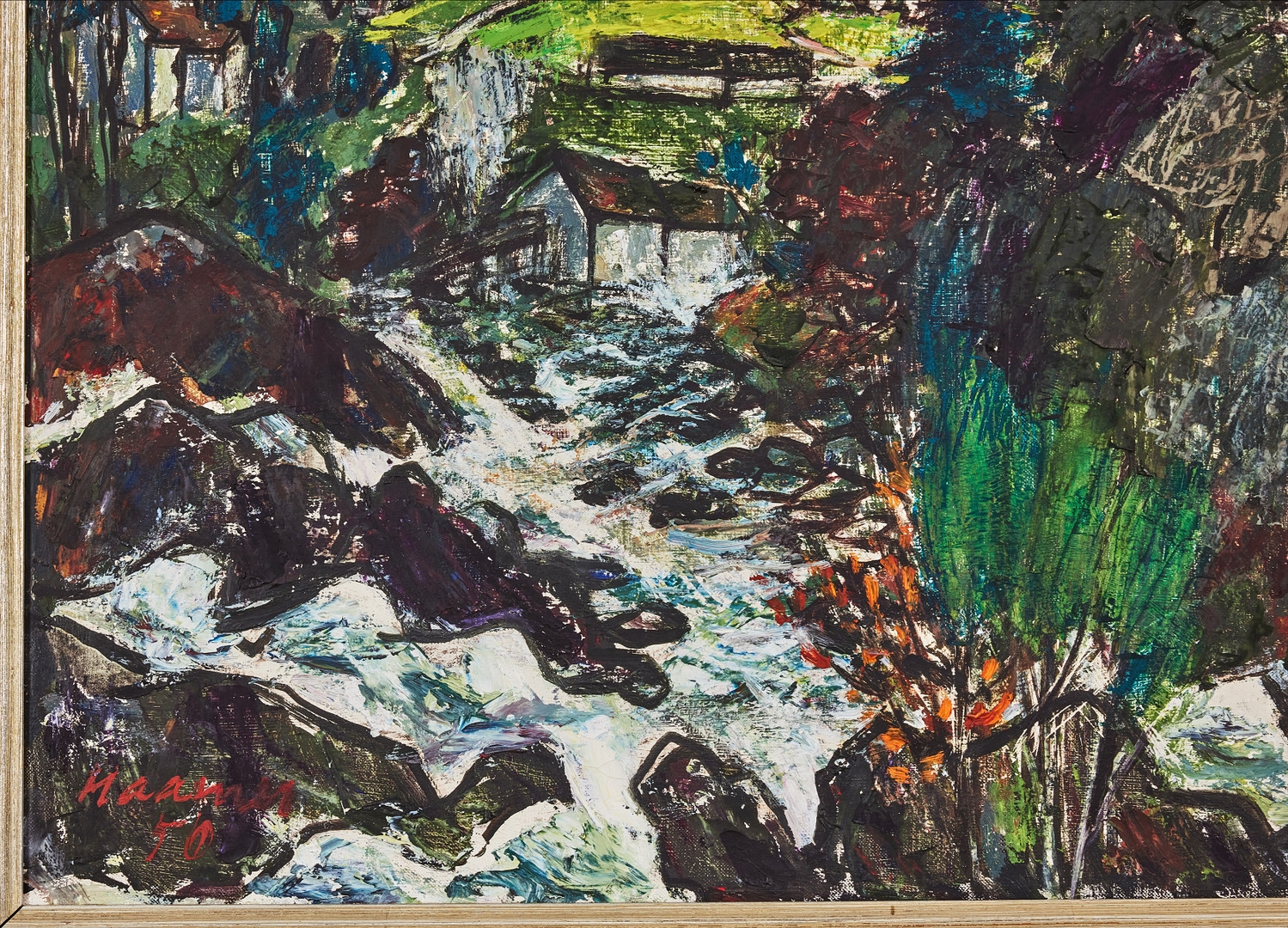 Eerik Haamer | Landskap med hus och bäck (50) | MutualArt