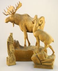 André Dubé | Carvings: Moose | MutualArt