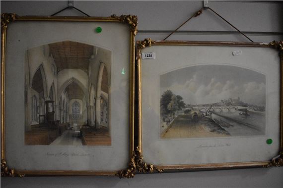 Edward H. Buckler | 'Lancaster from the Ladies Walk' and 'Interior of ...