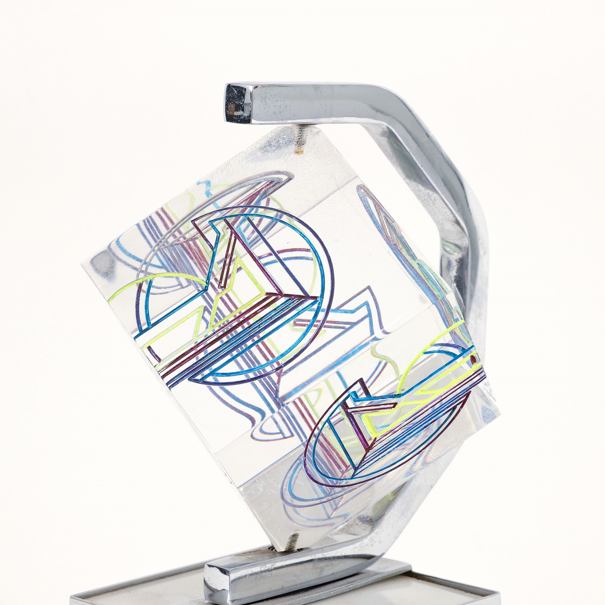 Aaronel deRoy Gruber | Kinetic Plexiglass Rotating Cube | MutualArt