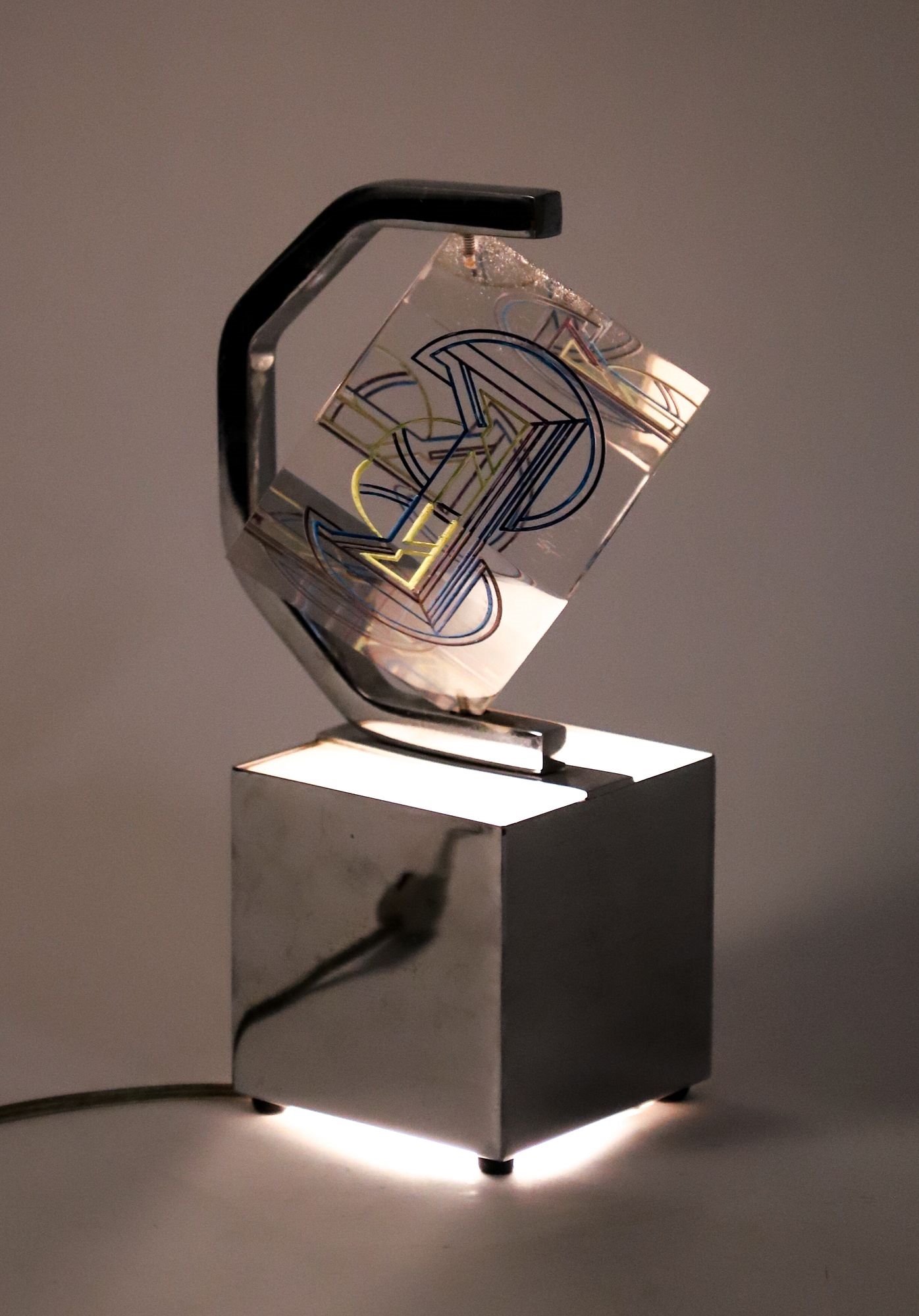 Aaronel deRoy Gruber | Kinetic Plexiglass Rotating Cube | MutualArt