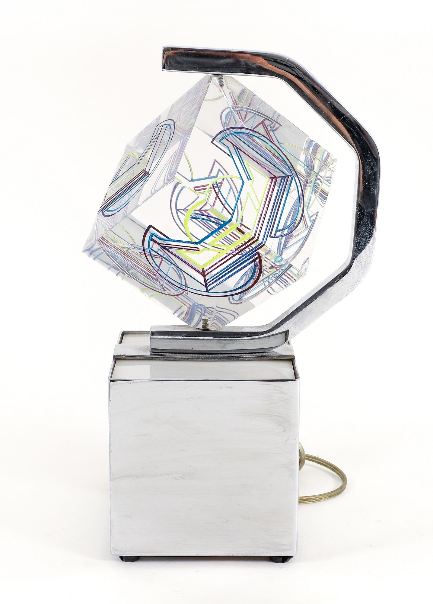 Aaronel deRoy Gruber | Kinetic Plexiglass Rotating Cube | MutualArt