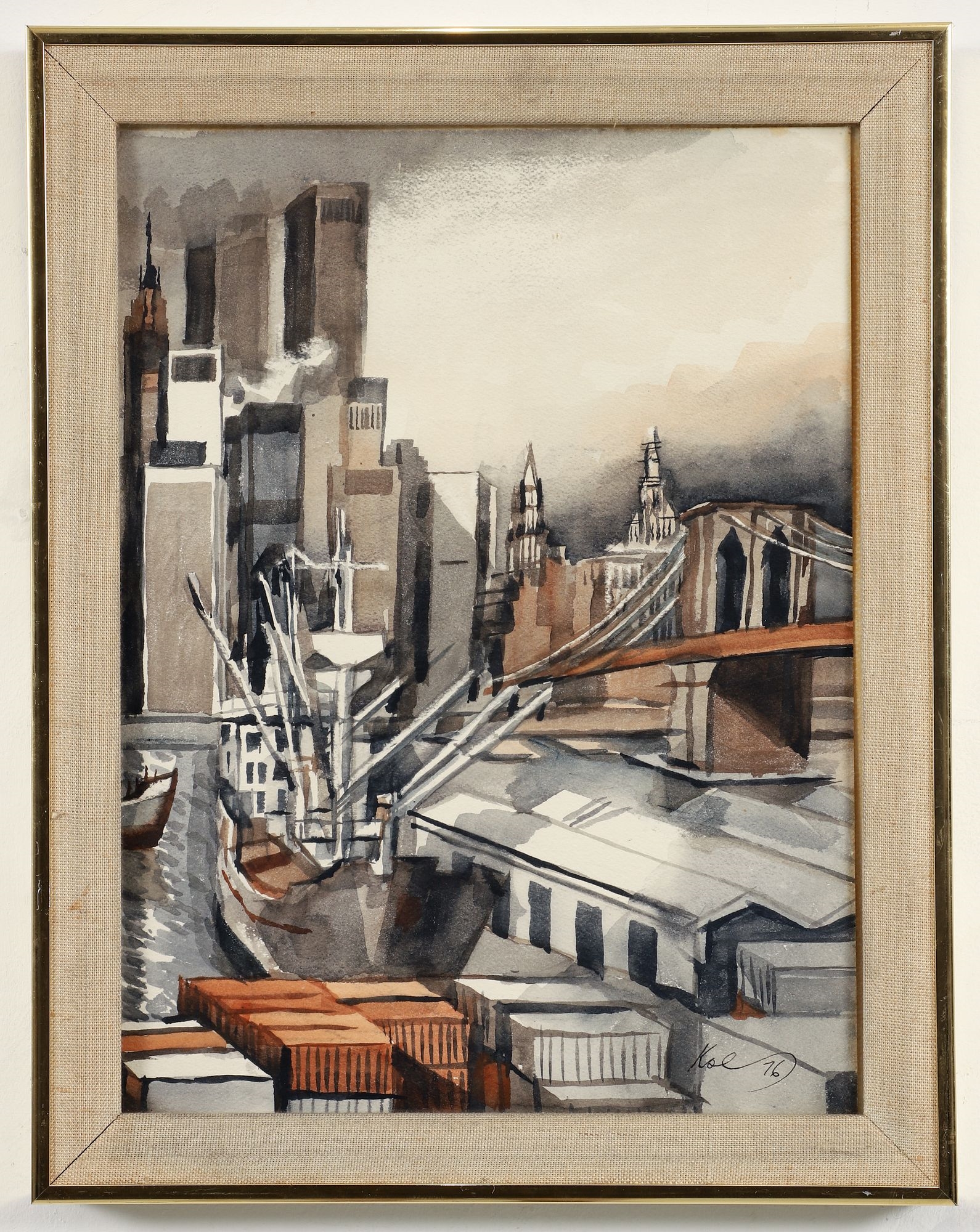 Henry Koerner | New York City Skyline, With the Twin Towers (1976 ...