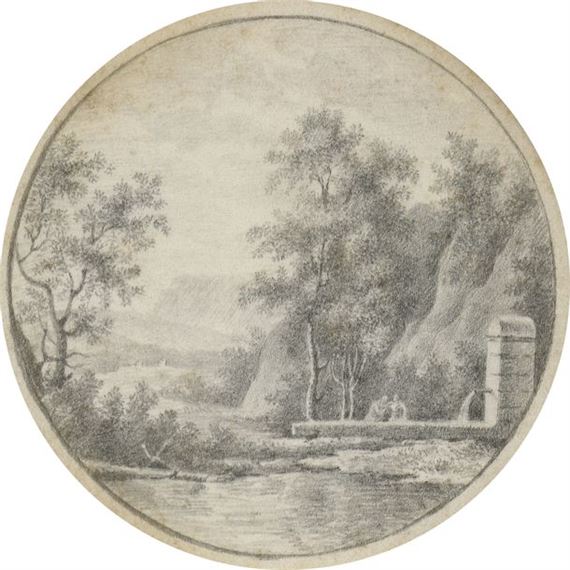 Louis Gabriel Moreau | Couple near a fountain (Late 18th Century ...
