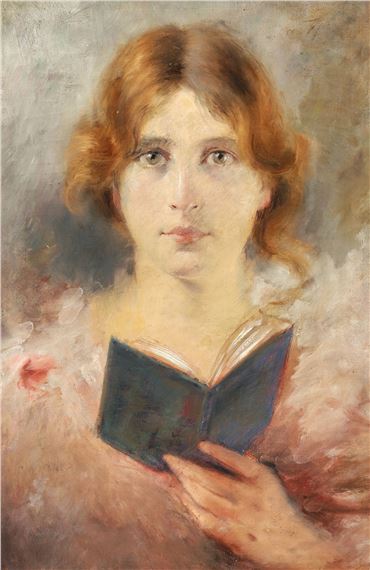 Impressionist School, 20th Century | Girl Reading (1956) | MutualArt