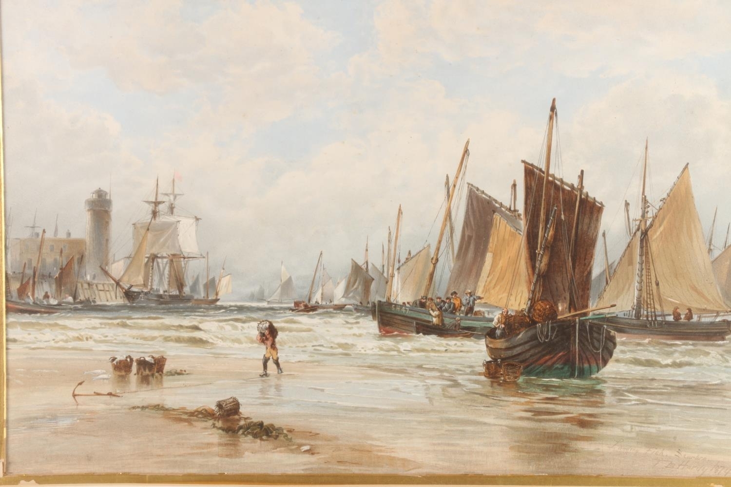 Thomas Bush Hardy | Landing Fish Scarbro 1874 (1874) | MutualArt
