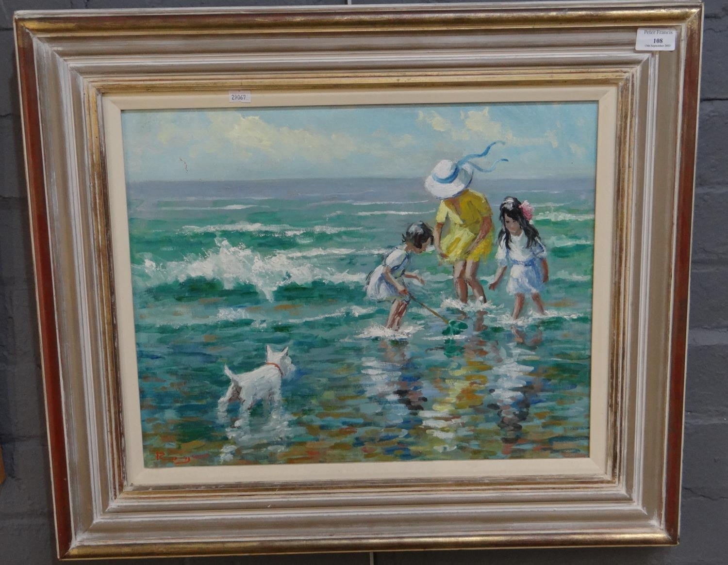 Roy Pettitt | children playing in the sea | MutualArt