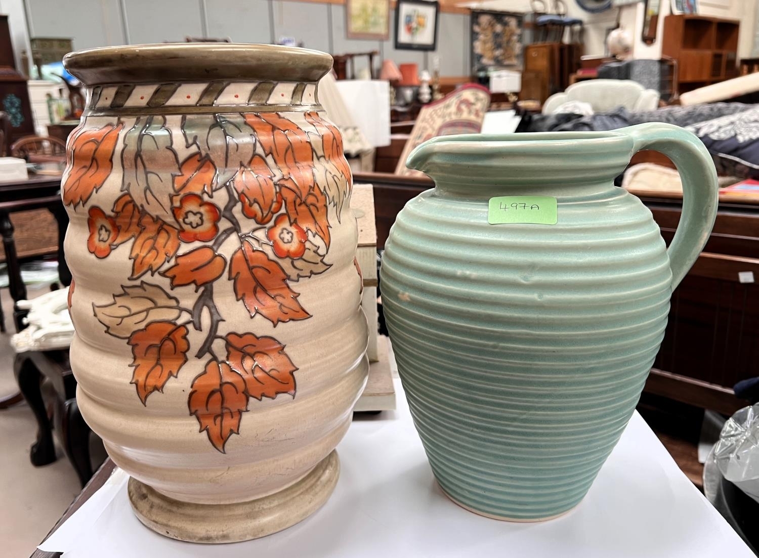 Charlotte Rhead | A 1930's Charlotte Rhead large tube line vase ...