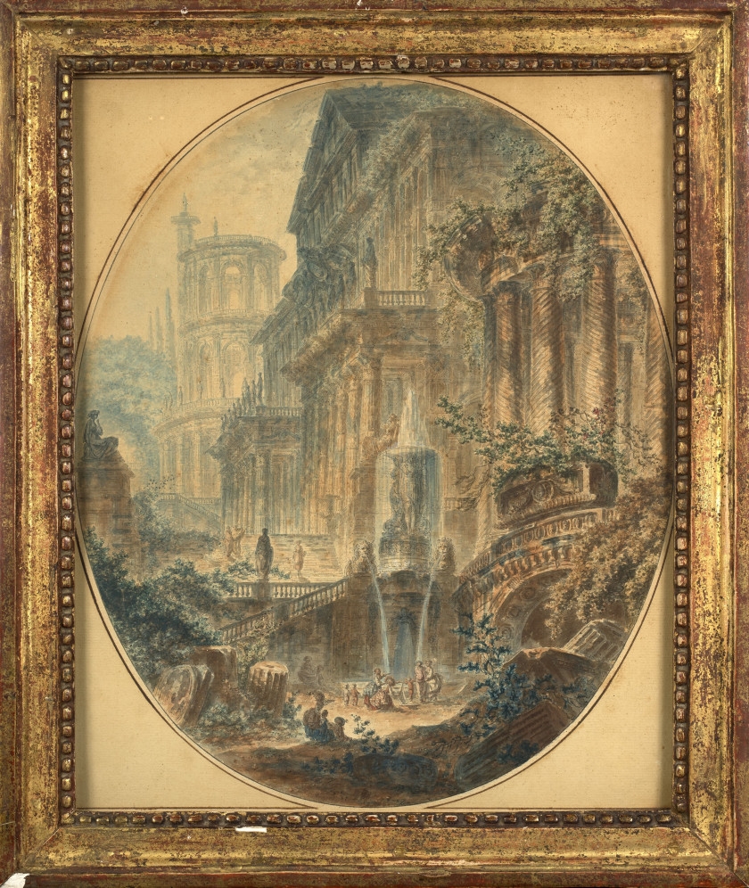 Jean Henry Alexandre Pernet | Caprice architectural à la fontaine ...