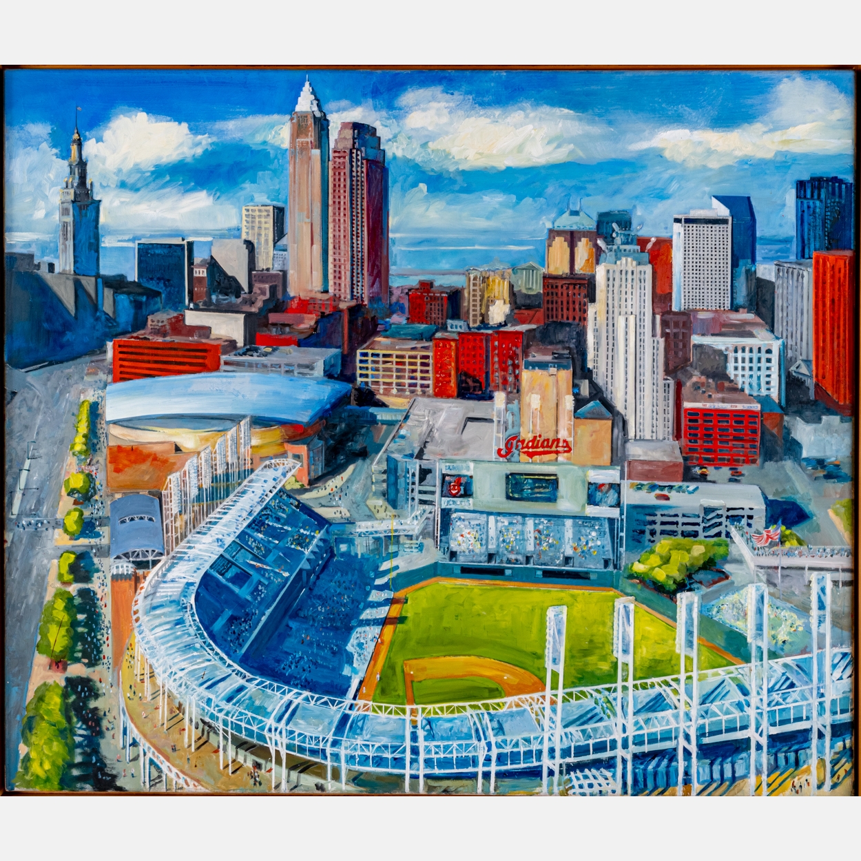 Patrick Kelly | Ballpark and City Skyline | MutualArt