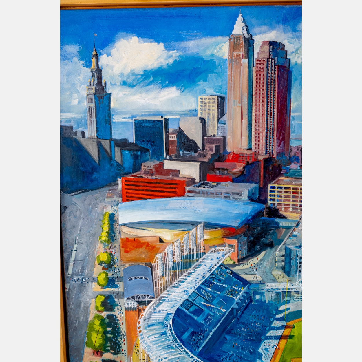 Patrick Kelly | Ballpark and City Skyline | MutualArt