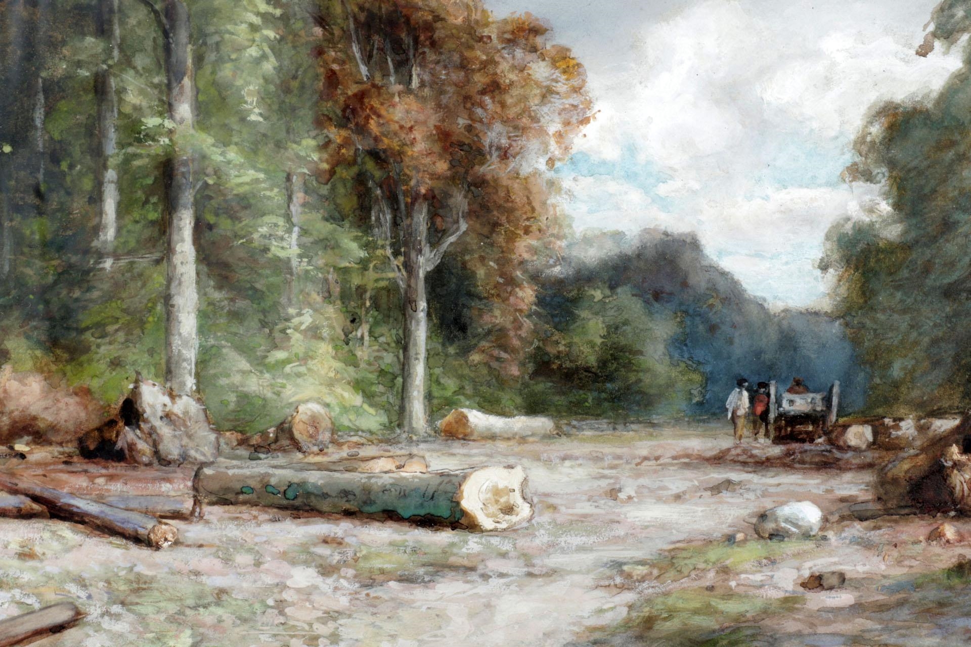 Pieter Adrianus Schipperus | Houthakkers met paardenkar in bos | MutualArt