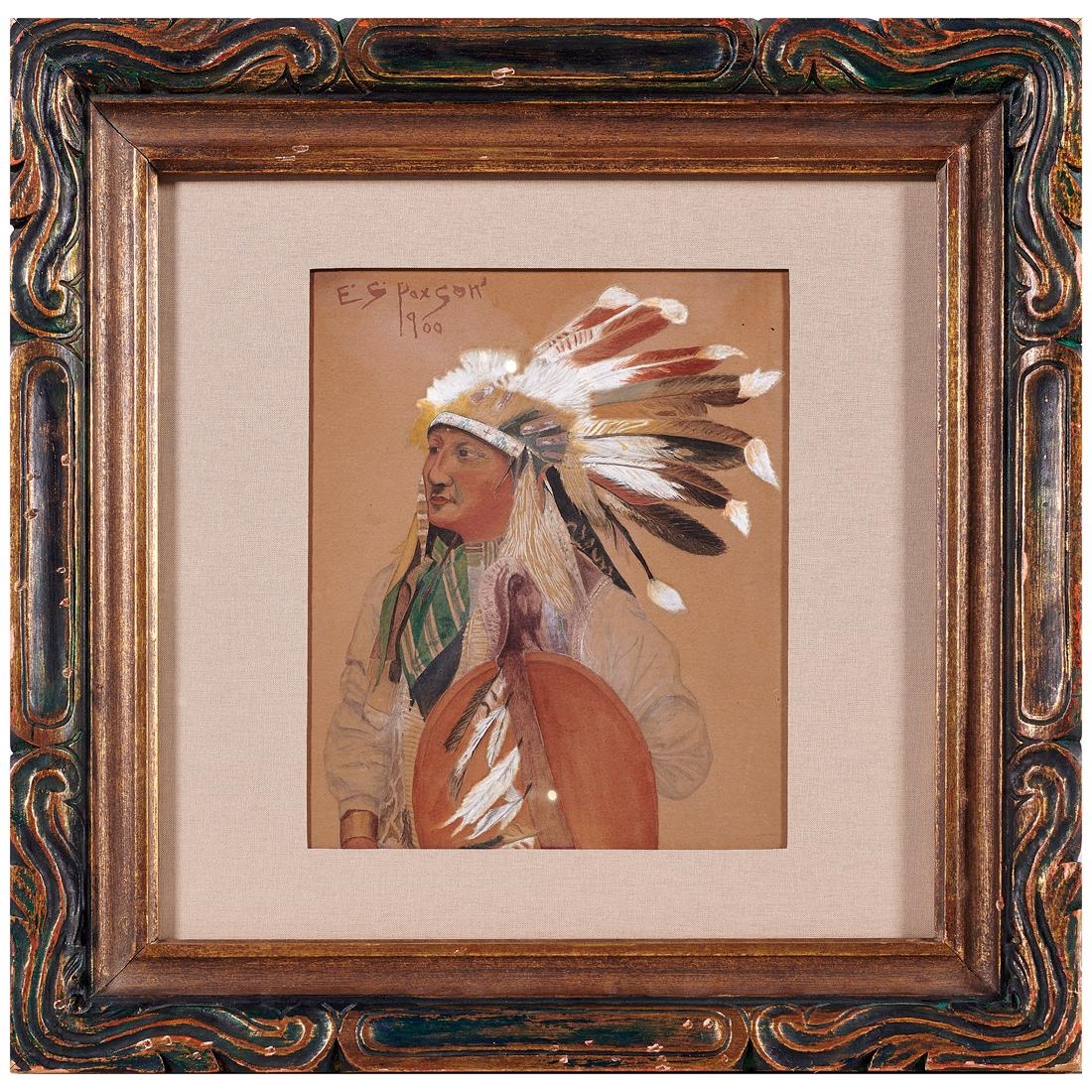 Edgar Samual Paxson | Untitled (Portrait of an Indian Chief), 1900 ...