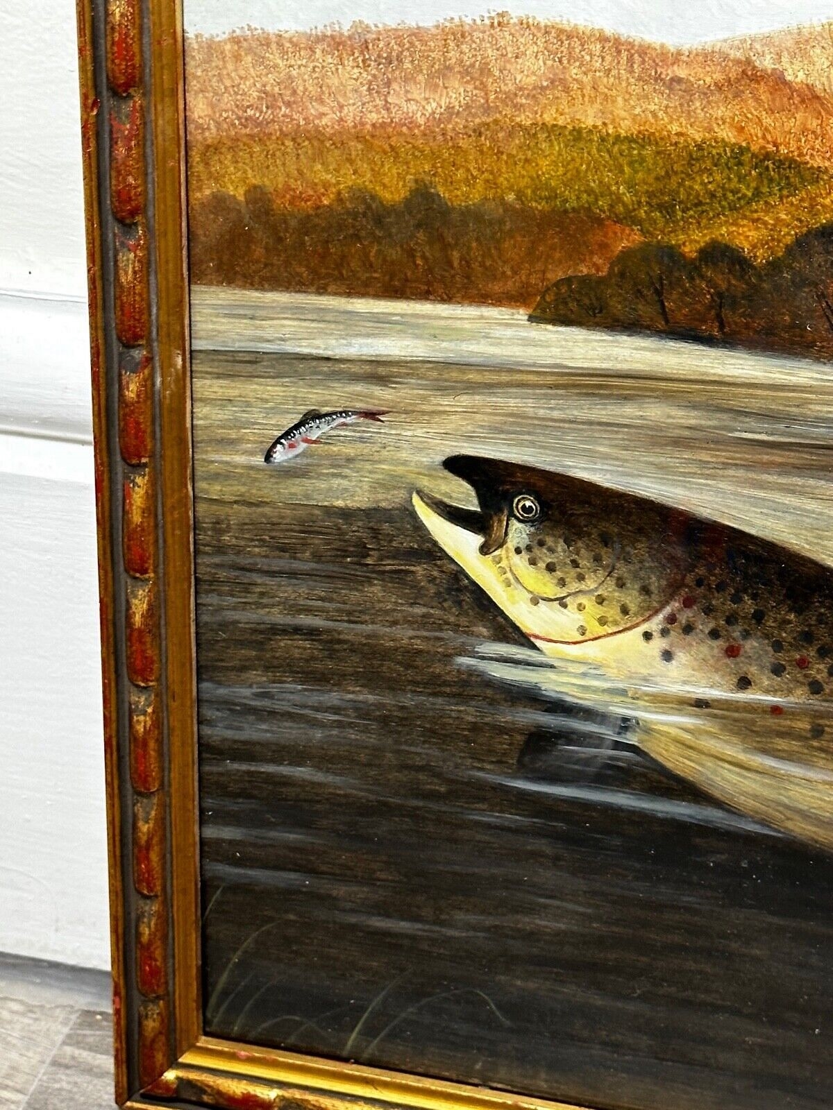 A. Roland Knight | RAINBOW TROUT FISH SURFACING OIL PAINTING | MutualArt