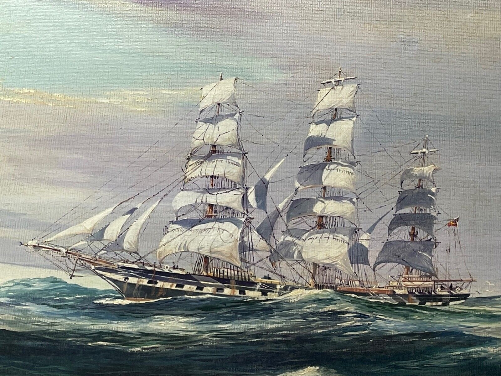 E. G. Burrows | 3 MASTED CLIPPER SAILING SHIP LOCH SLOY OIL PAINTING ...
