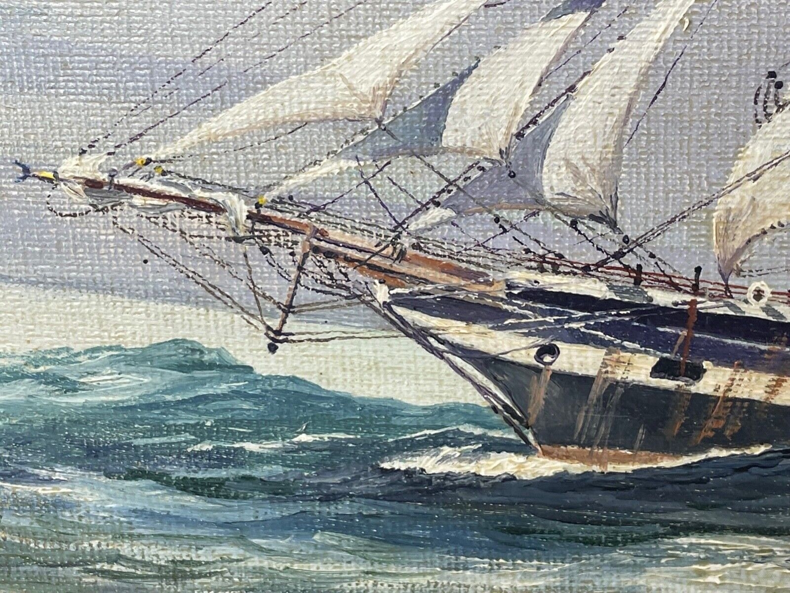 E. G. Burrows | 3 MASTED CLIPPER SAILING SHIP LOCH SLOY OIL PAINTING ...